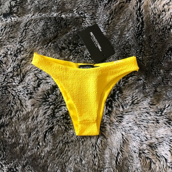 PrettyLittleThing | Swim | Yellow Cheeky Bikini Bottoms | Poshmark